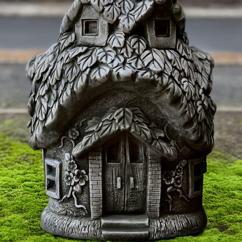 Concrete House Figurine Outdoor Home Statue Stone Mushroom Sculpture ...