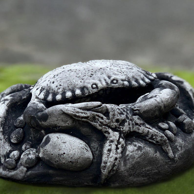 Stone Crab Statue Realistic Concrete Marine Decoration Handmade Coastal ...