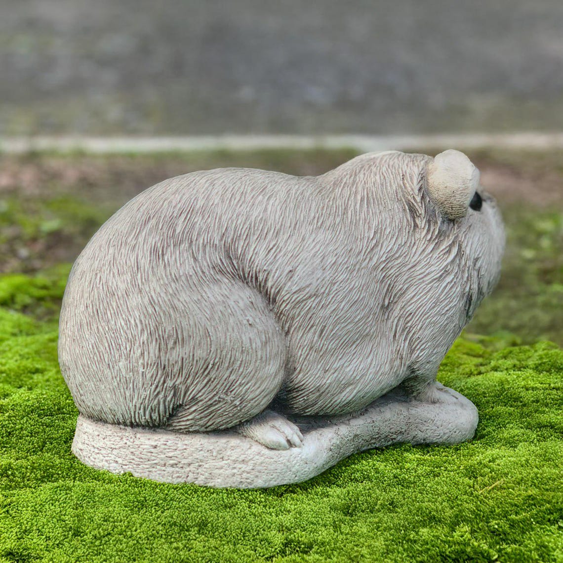 Realistic Guinea Pig Statue Handcrafted Stone Rodent Sculpture Concrete ...