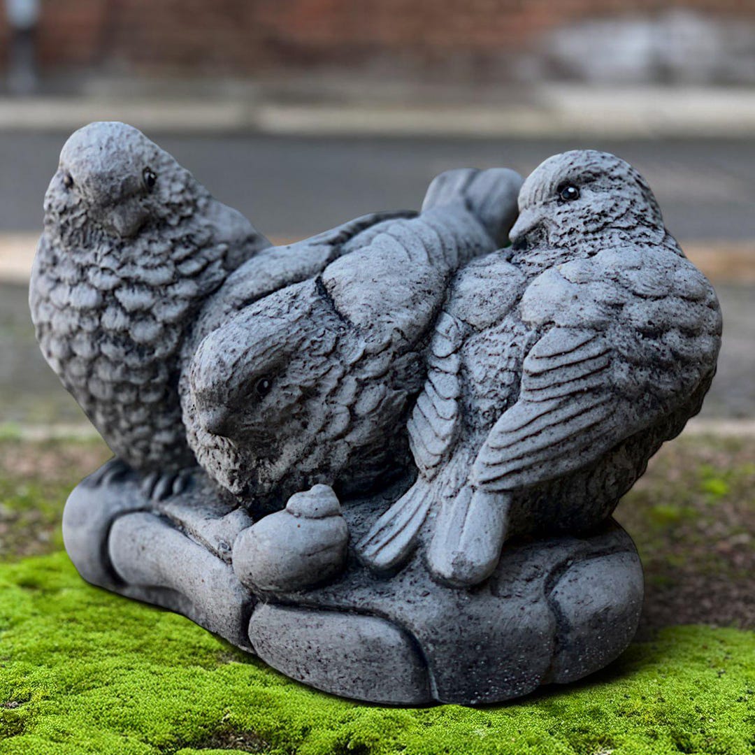 Concrete Birds Sculpture Cement Bird Statue Outdoor Garden Ornament ...