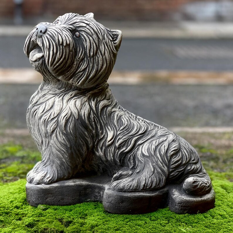 Concrete Yorkie Dog Sculpture Outdoor Westie Dog Figurine Stone Terrier ...