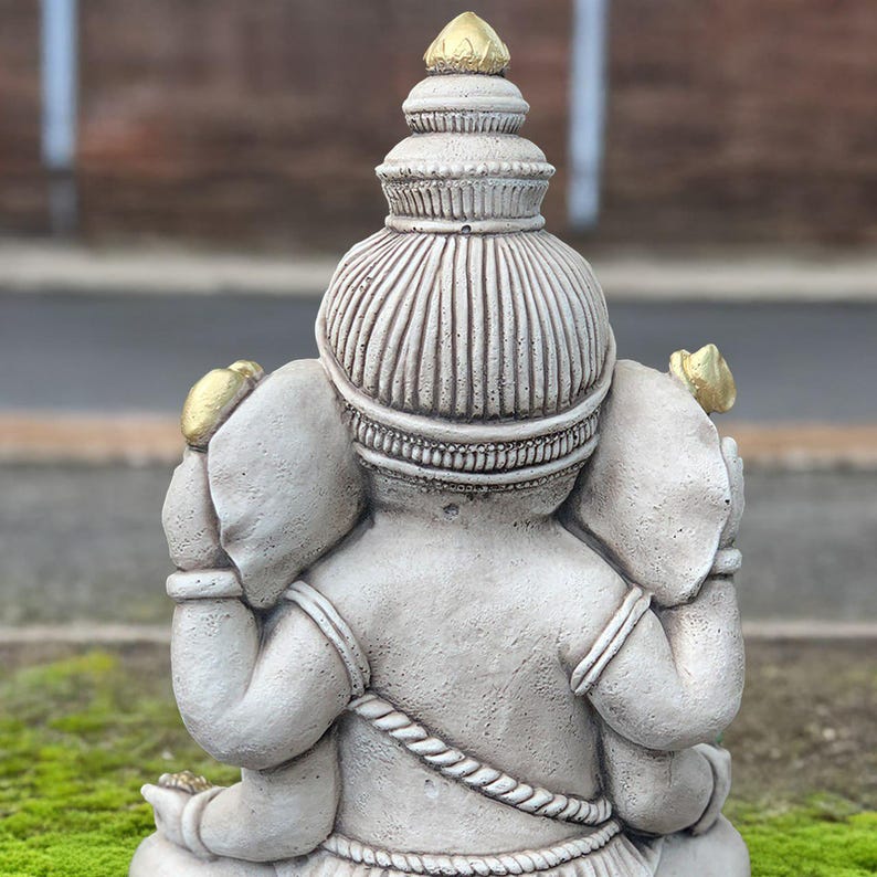 Stone Ganesha Statue for Garden Hindu Guardian Sculpture Concrete ...