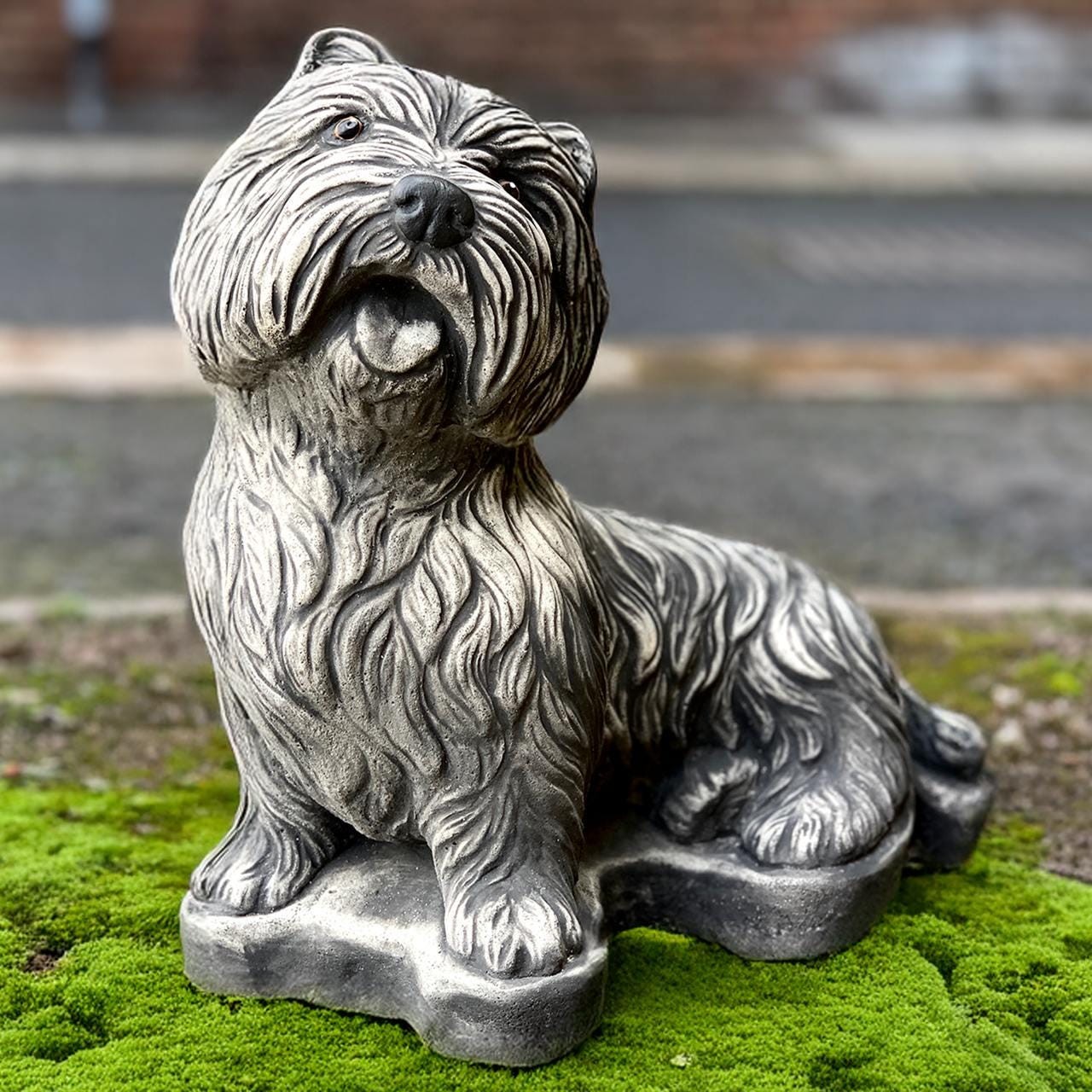 Concrete Yorkie Dog Sculpture Outdoor Westie Dog Figurine Stone Terrier ...