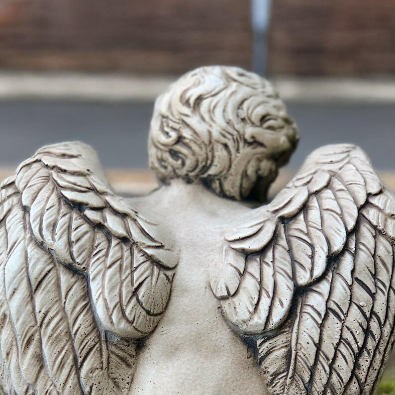 Concrete Baby Angel Figure Stone Angel Sculpture Outdoor Memorial Child ...