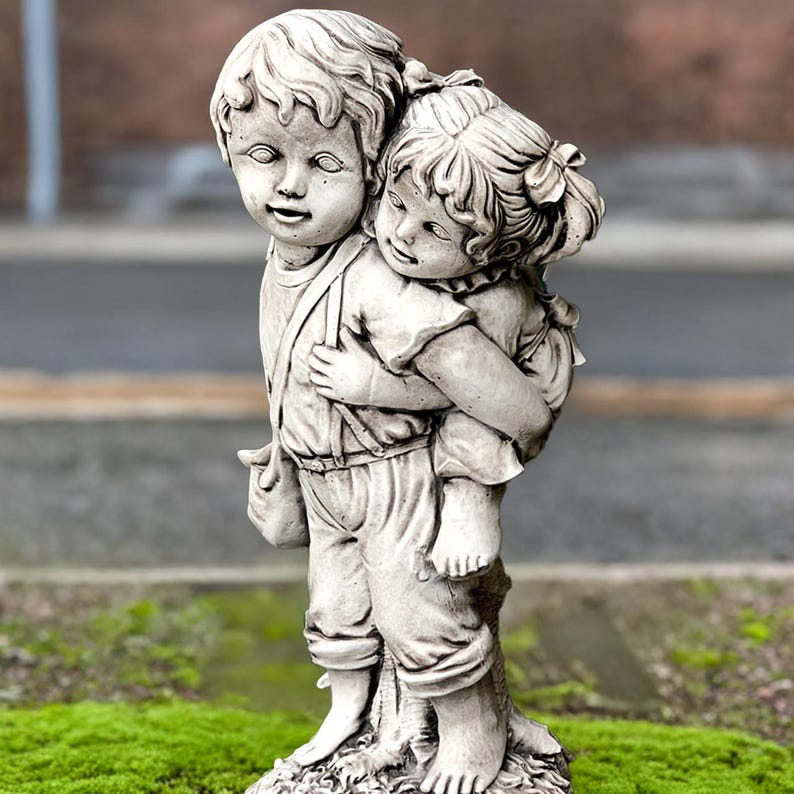 Unique Girl and Boy Sculpture Concrete Children Statue Stone Kids ...