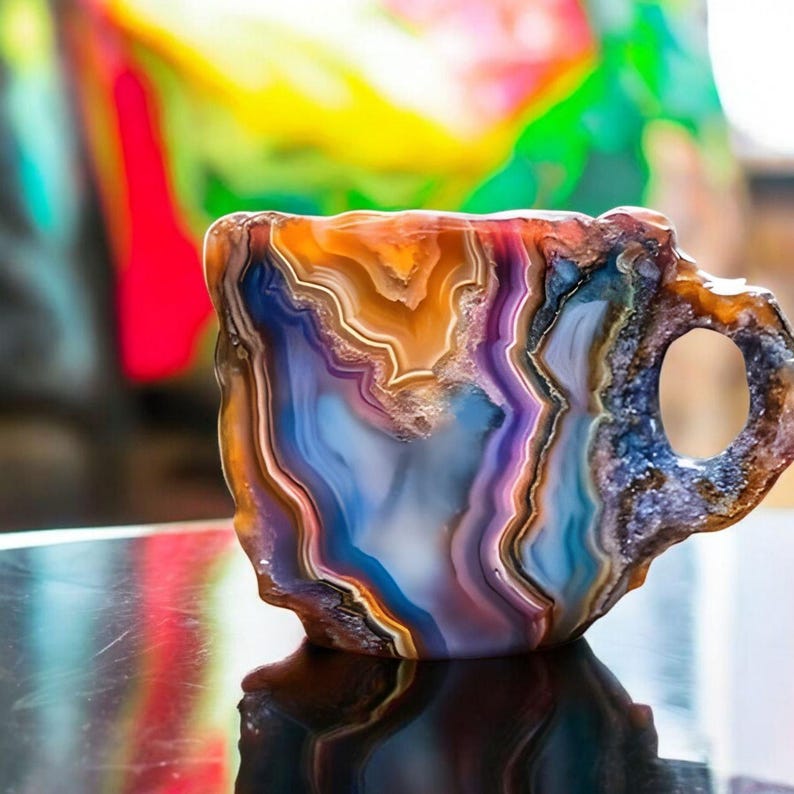 Resin Crystal Mug Elegant Mineral Design Coffee Cup Perfect Christmas ...