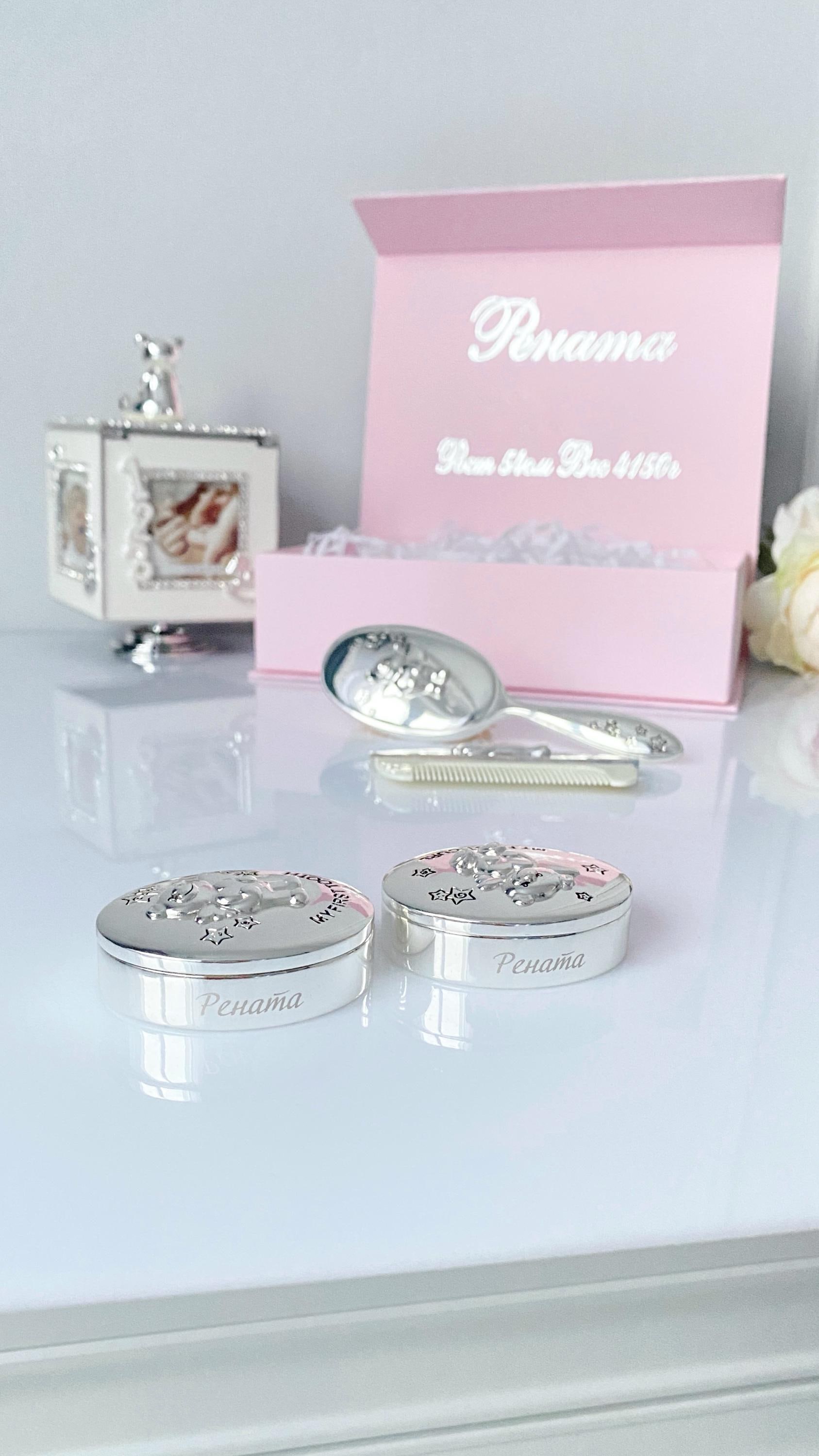 Personalized Silver Plated Baby Brush and Comb Set Newborn Gift - Etsy