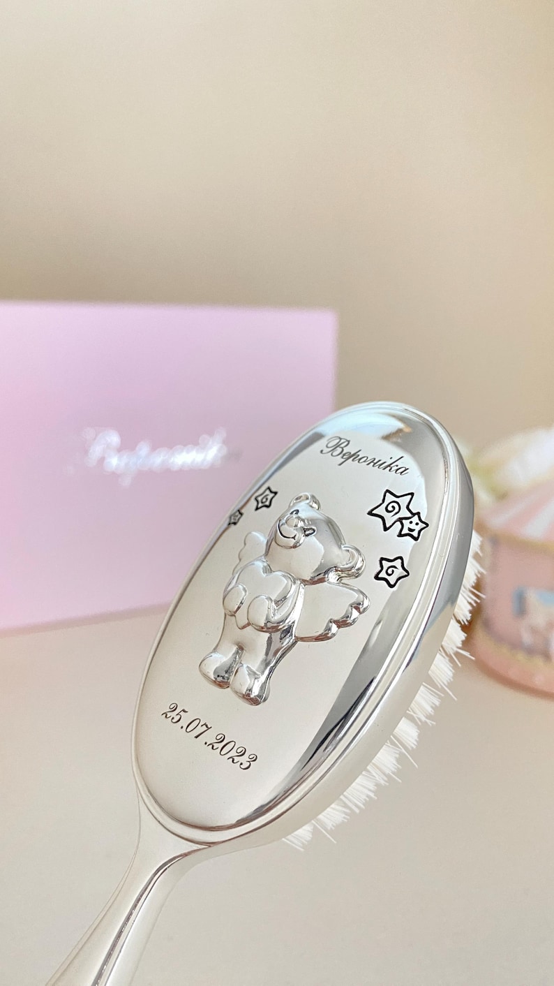 Personalized Silver Plated Baby Brush and Comb Set Newborn Gift - Etsy