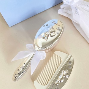 Personalized Silver Plated Baby Brush and Comb Set Newborn Gift - Etsy