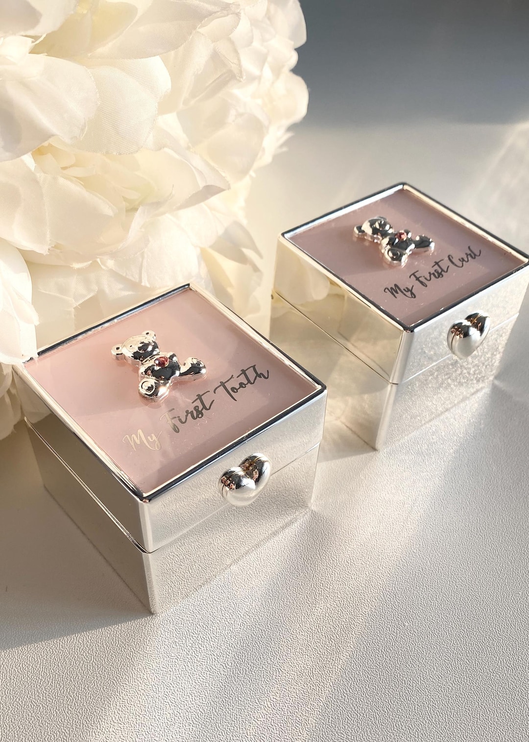 Custom First Curl First Tooth Silver-plated Baby Keepsake Box First ...