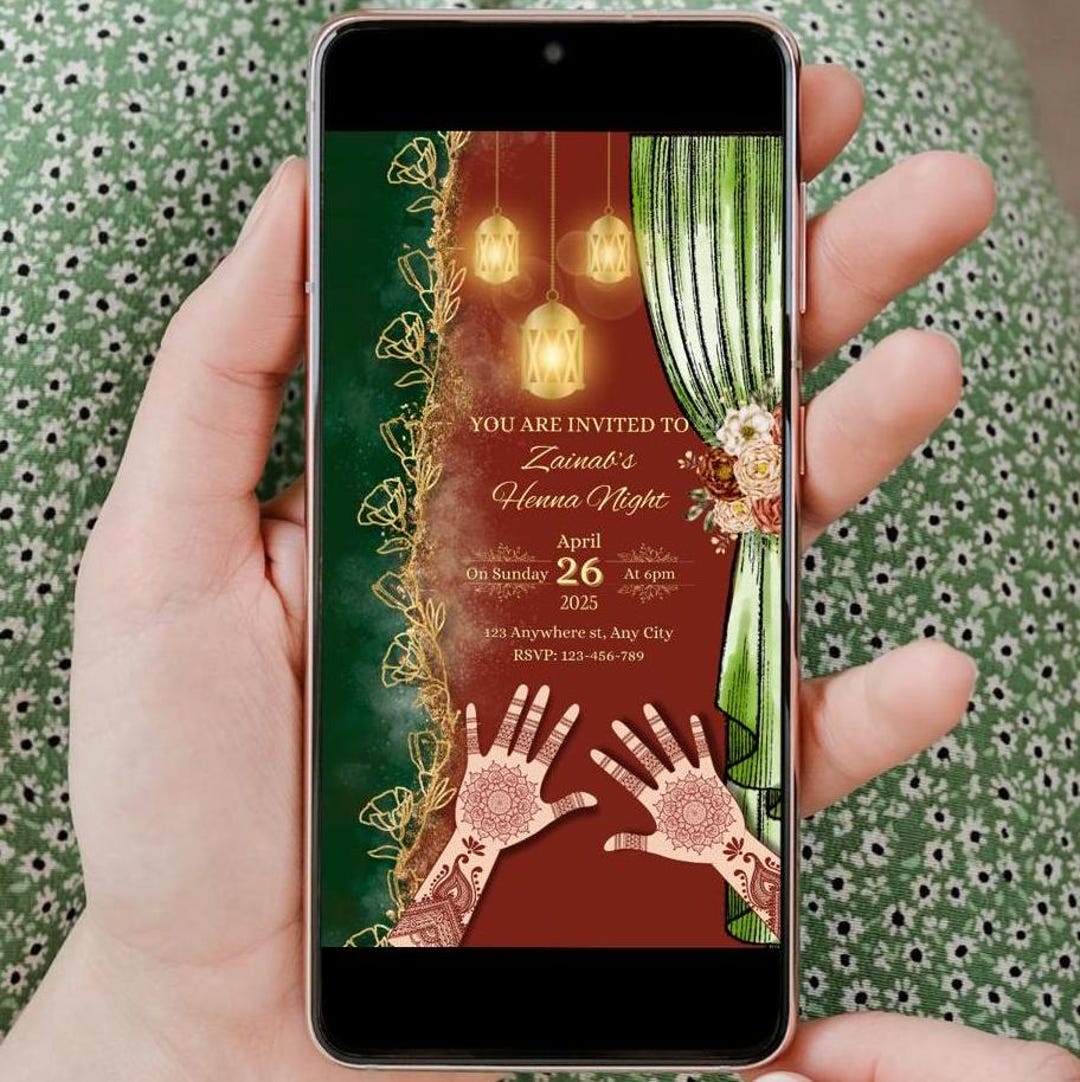 Editable Mehndi Party Invitation Editable Video Animated Mehndi Night ...