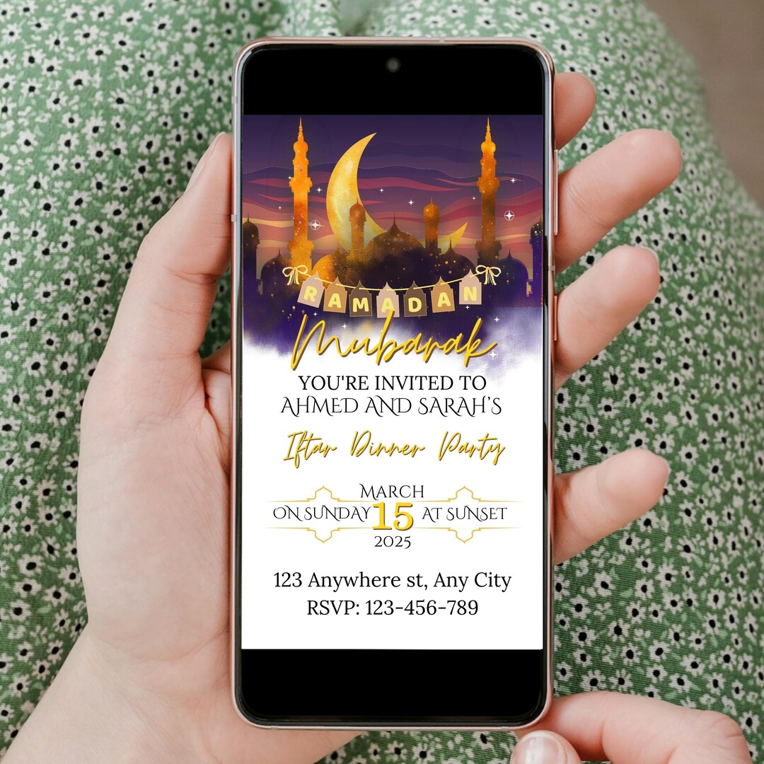 Editable Iftar Dinner Party Animated Video Invitation Editable Iftar ...