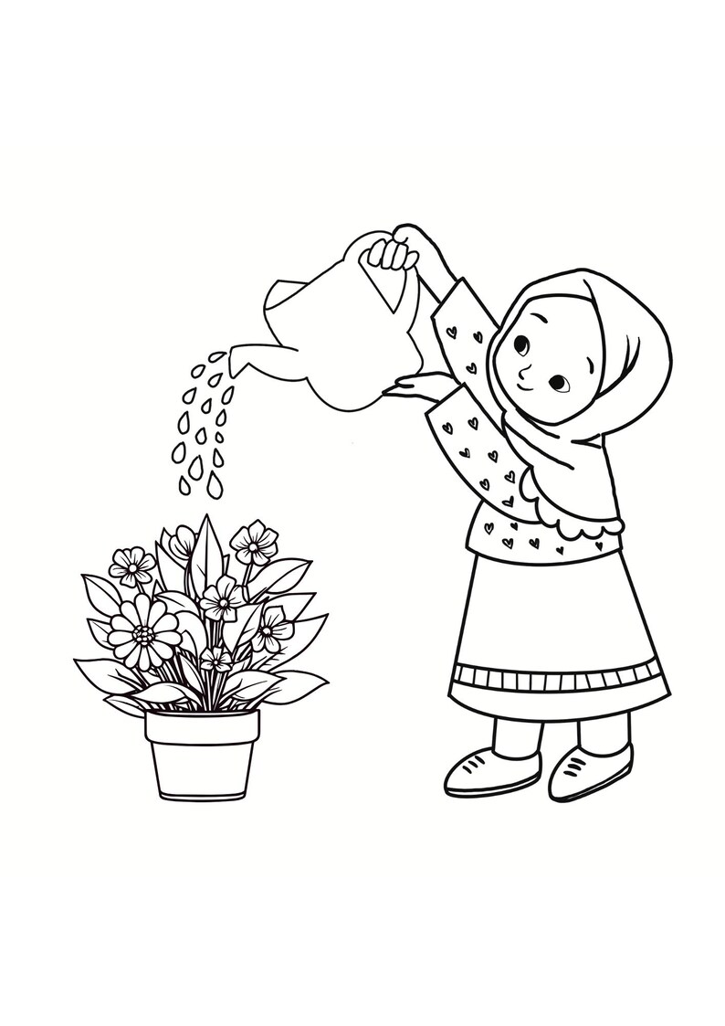 Hijabi Girl Coloring Pages: Islamic Activity Book (digital Download) - Etsy