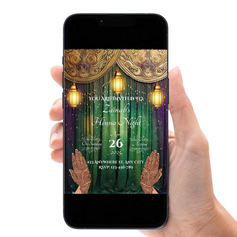 Editable Mehndi Party Invitation Editable Video Animated Mehndi Night ...