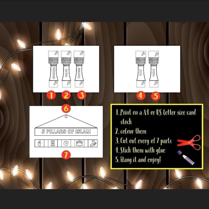 5 Pillars of Islam Printable Craft: Islamic Kids Activity (PDF Download ...