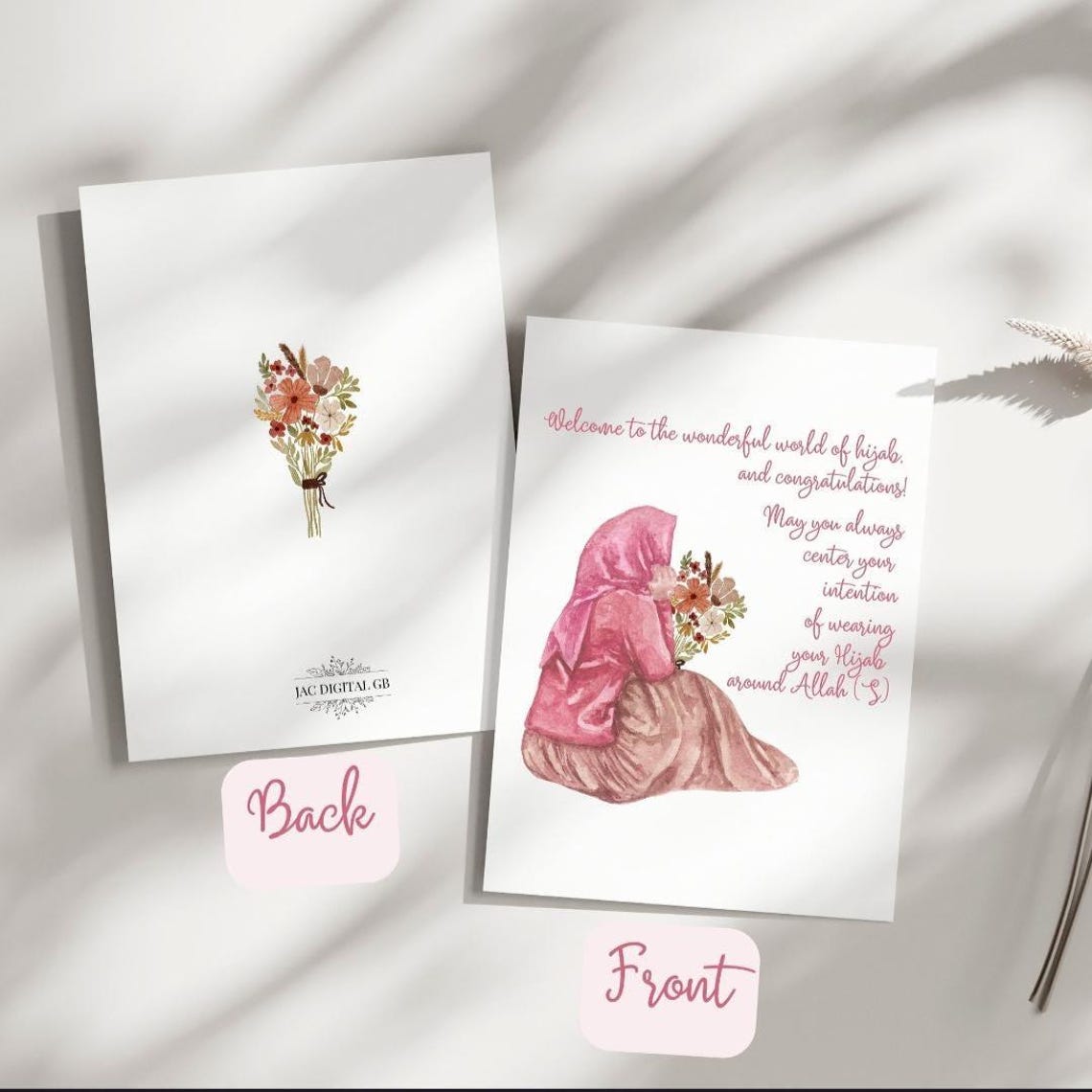 Watercolour Hijabi Congratulations Card: Printable PDF Greeting Card - Etsy