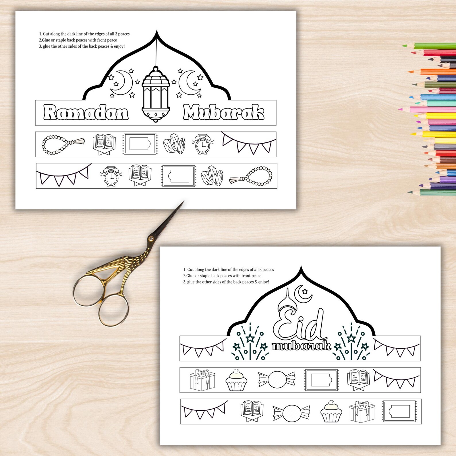 Printable Ramadan and Eid Party Hats, Crowns : DIY Kid's Craft ...