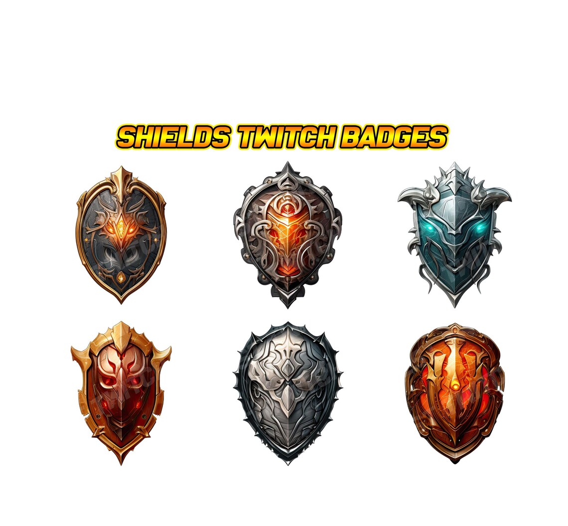 SHIELD Sub Badges Twitch Tiered Rank Badges & Bit Cheer Motes (free ...