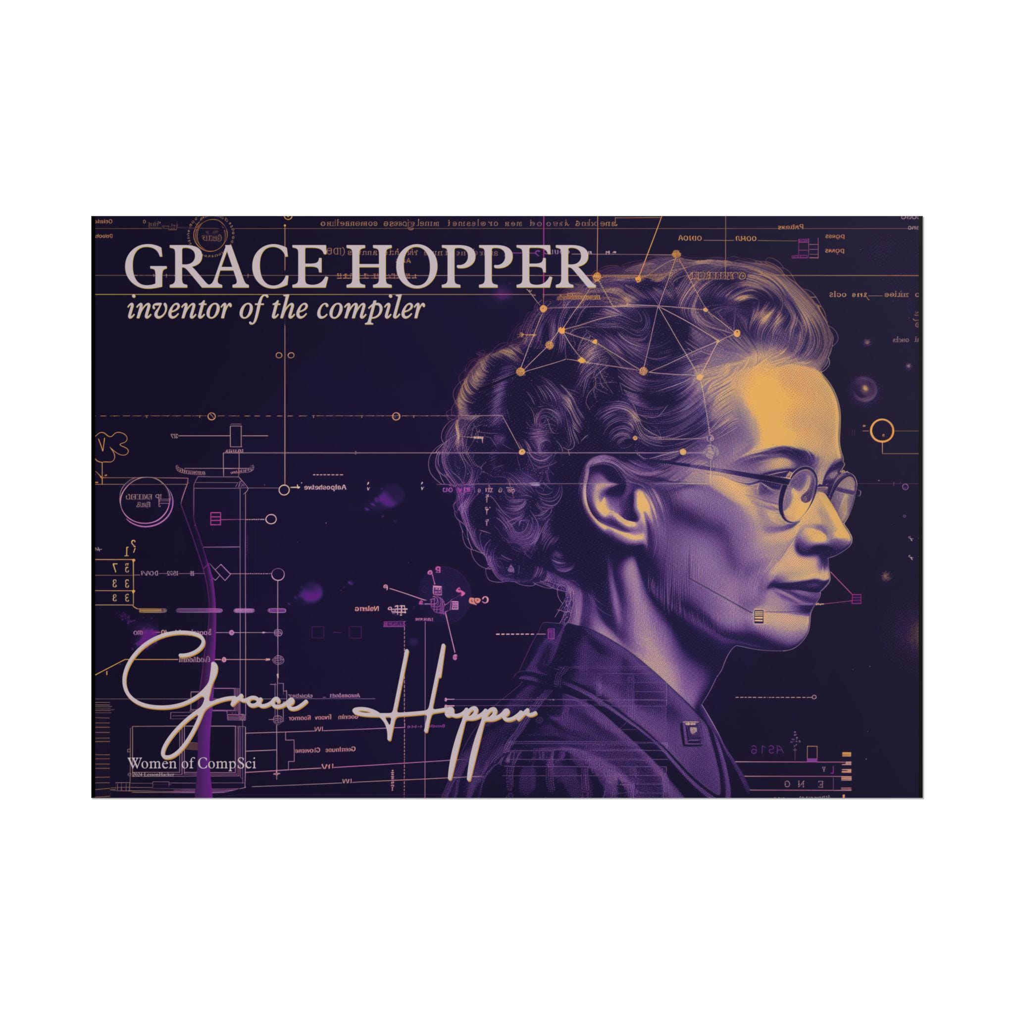 Grace Hopper: Women in Computer Science | Inspirational Wall Poster ...