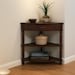 Corner Table Wood 3-tier Triangle Side Table Corner Shelf Stand With ...