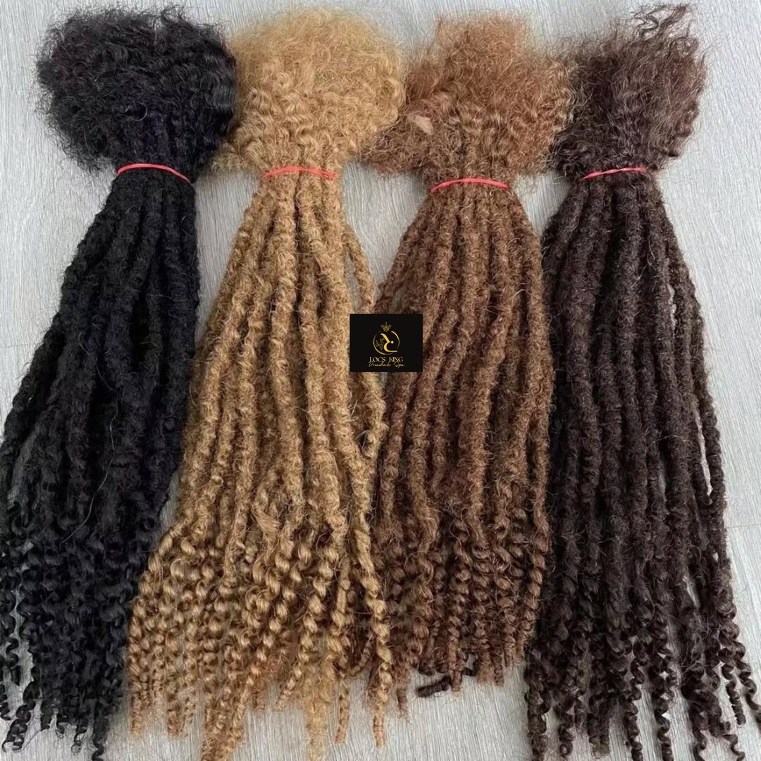 10 - 130 Anwi Textured Curly Tip Human Hair Loc Extension,0.4–0.8cm ...