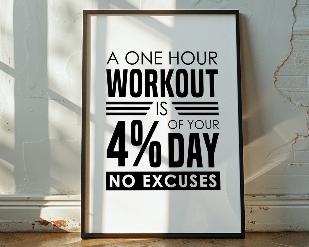 A One Hour Workout Printable Workout Sign, Encouraging Bodybuilding ...