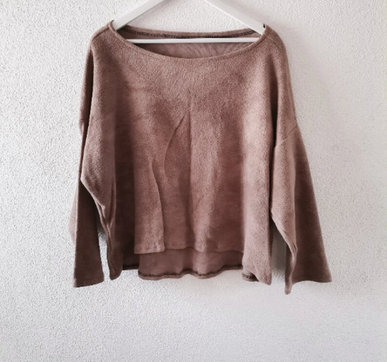 Slouchy Jumper Earthy Brown or Rust Red Organic Cotton - Etsy
