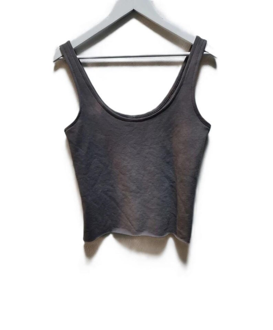 Earthy Crop Top Mauve Grey Natural Yoga Hand Dyed Grunge Minimalist ...