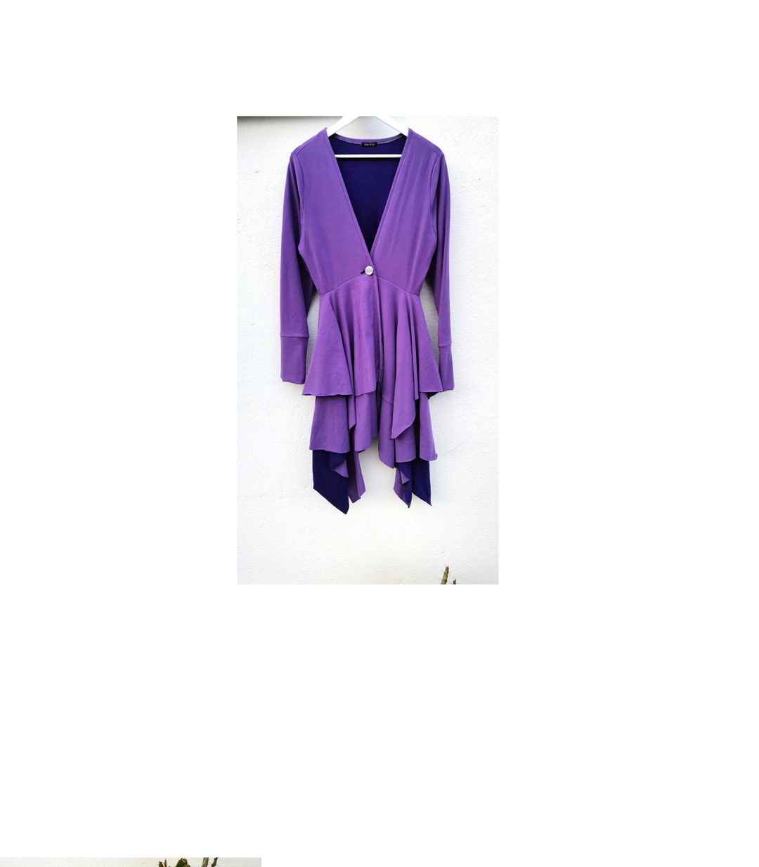 Frock Coat Pinky Purple Hand Dyed Soft Jacket Cotton Fleece Dark ...
