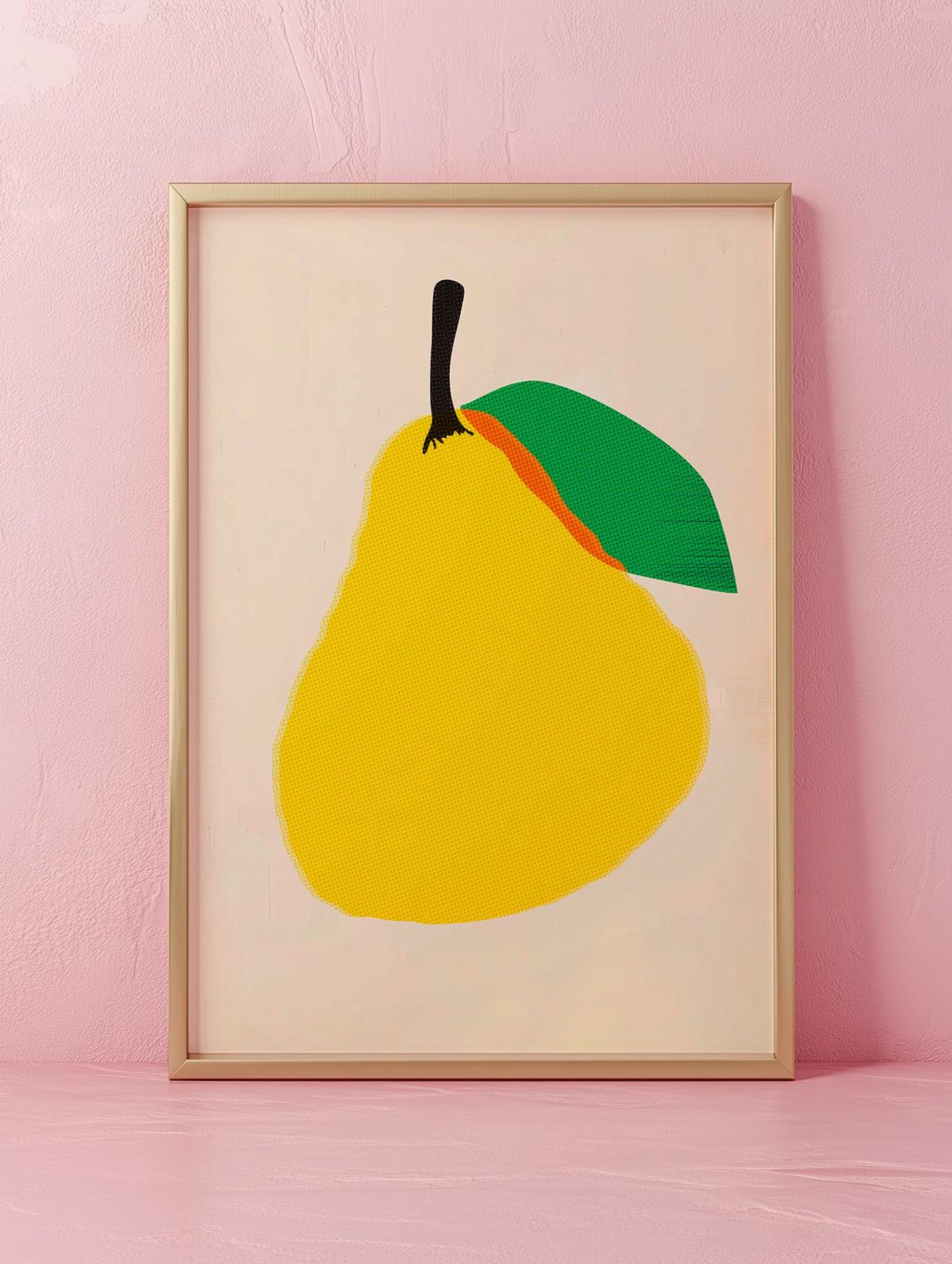 Perfect Pear Poster: Digital Riso Style Wall Art - Etsy