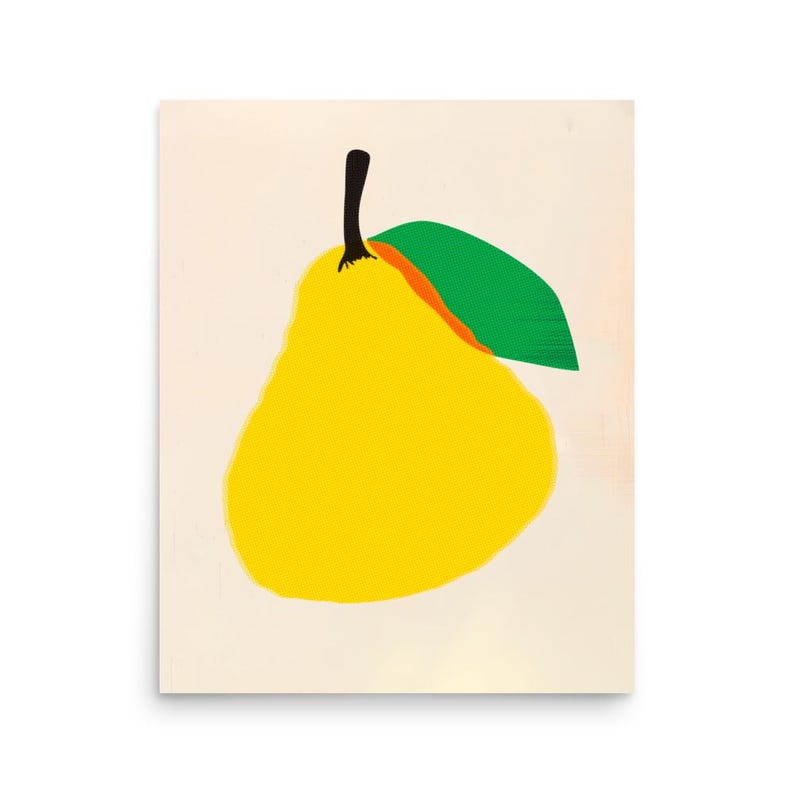 Perfect Pear Poster: Digital Riso Style Wall Art - Etsy