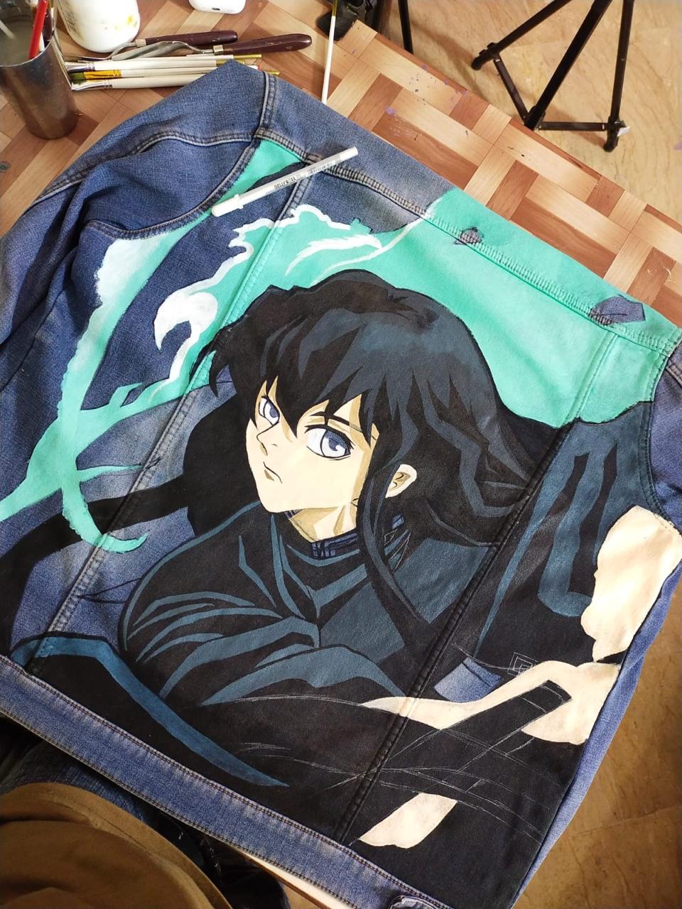 Customized Hand Painted Anime Tokito Denim Jacket Anime Lover Jacket - Etsy