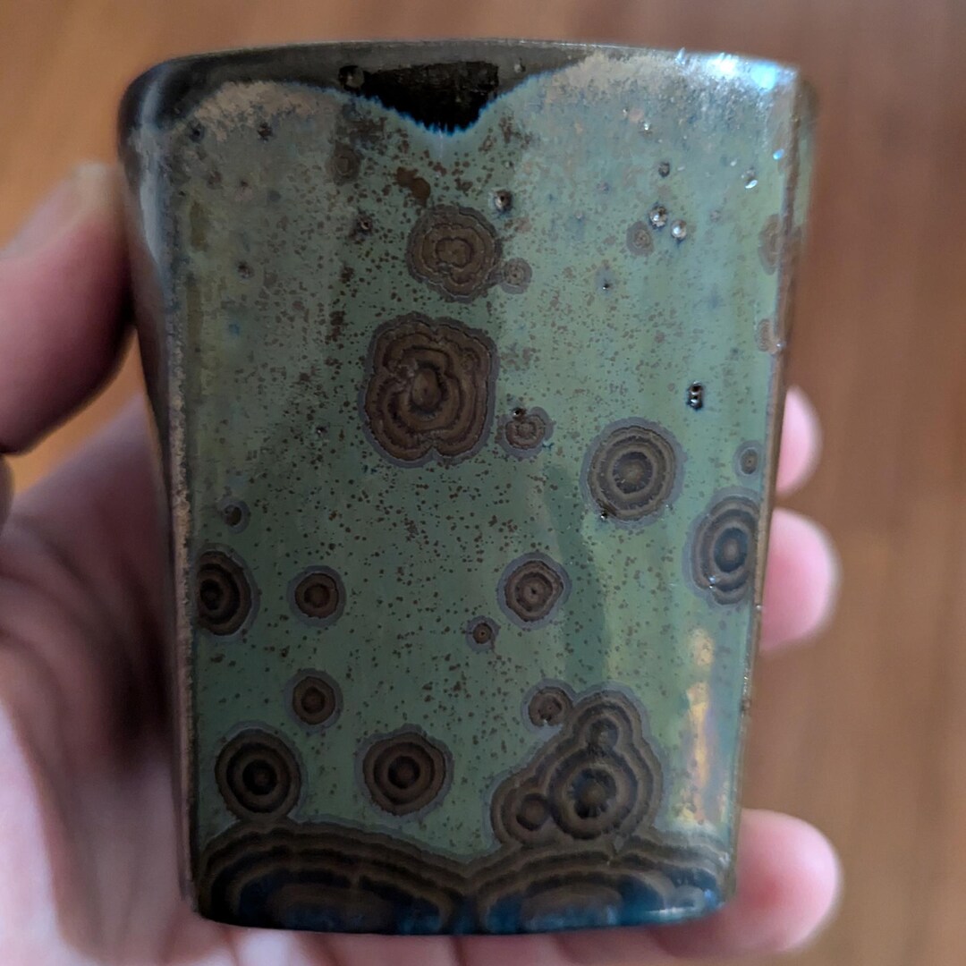 Crystalline Glazed Ceramic Square Whisky Rocks Cup - Etsy