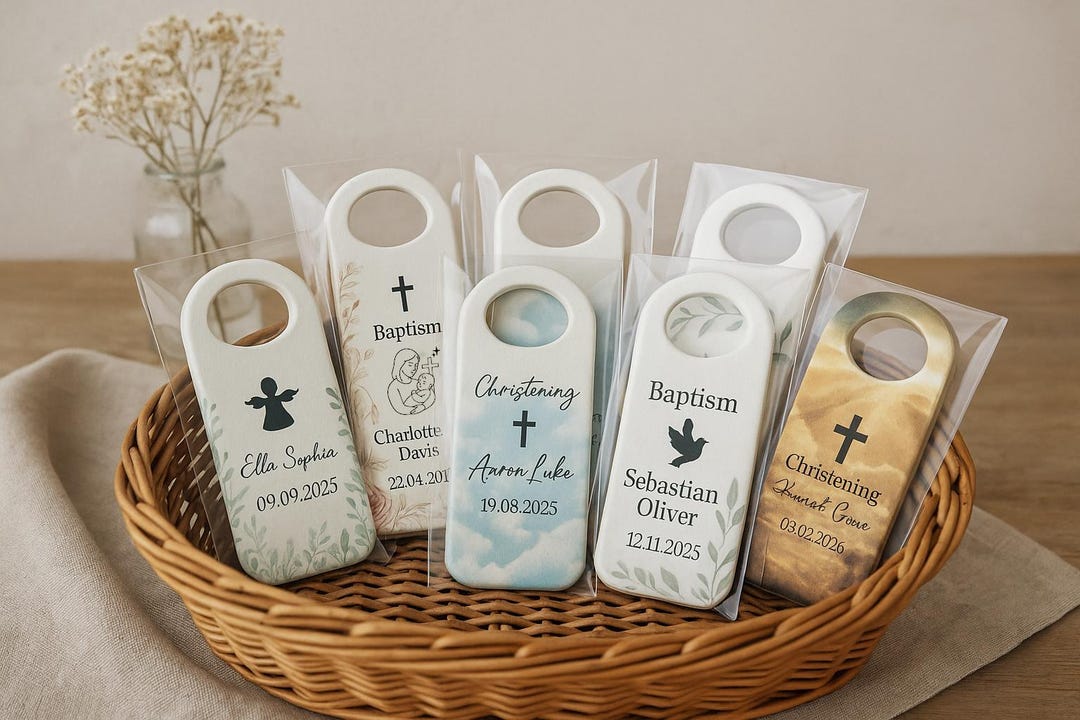 Baptism Magnet Favors / Personalized Baptism Party Favors / Christening ...