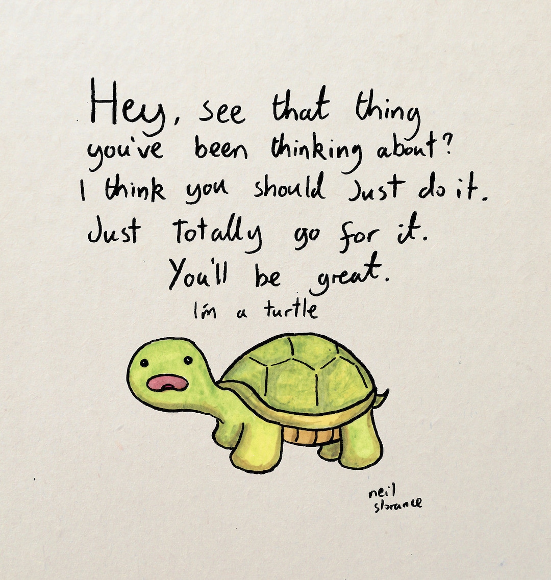 Turtle Advice A4/A5 Digital Print - Etsy UK