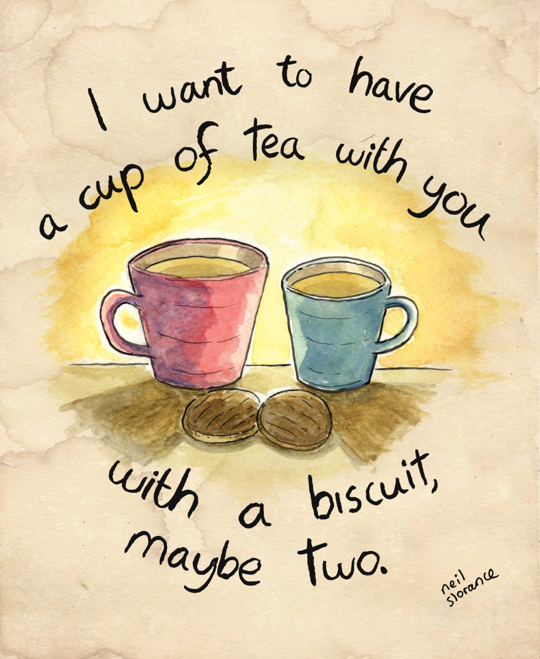 Tea for Two A4/A5 Signed Digital Print - Etsy
