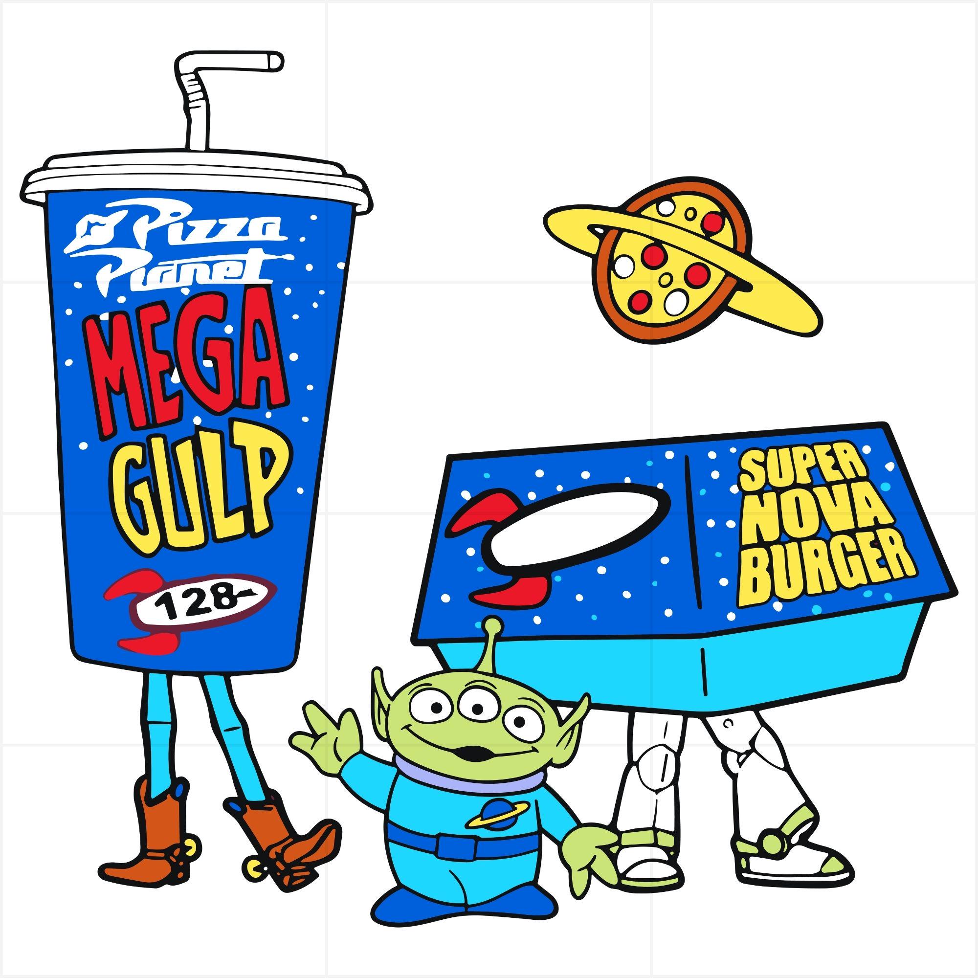 Pizza Planet-themed PNG – Mega Gulp & Super Nova Burger Fun Design - Etsy