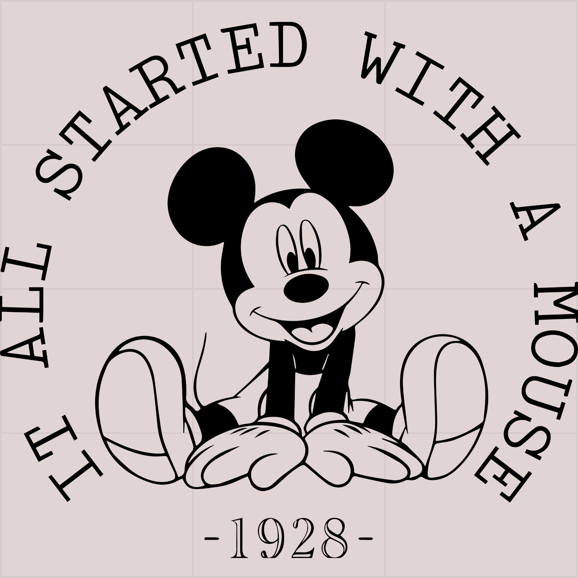 Retro Mickey Mouse Digital Design - 1928 Themed Minimalist Decor and ...
