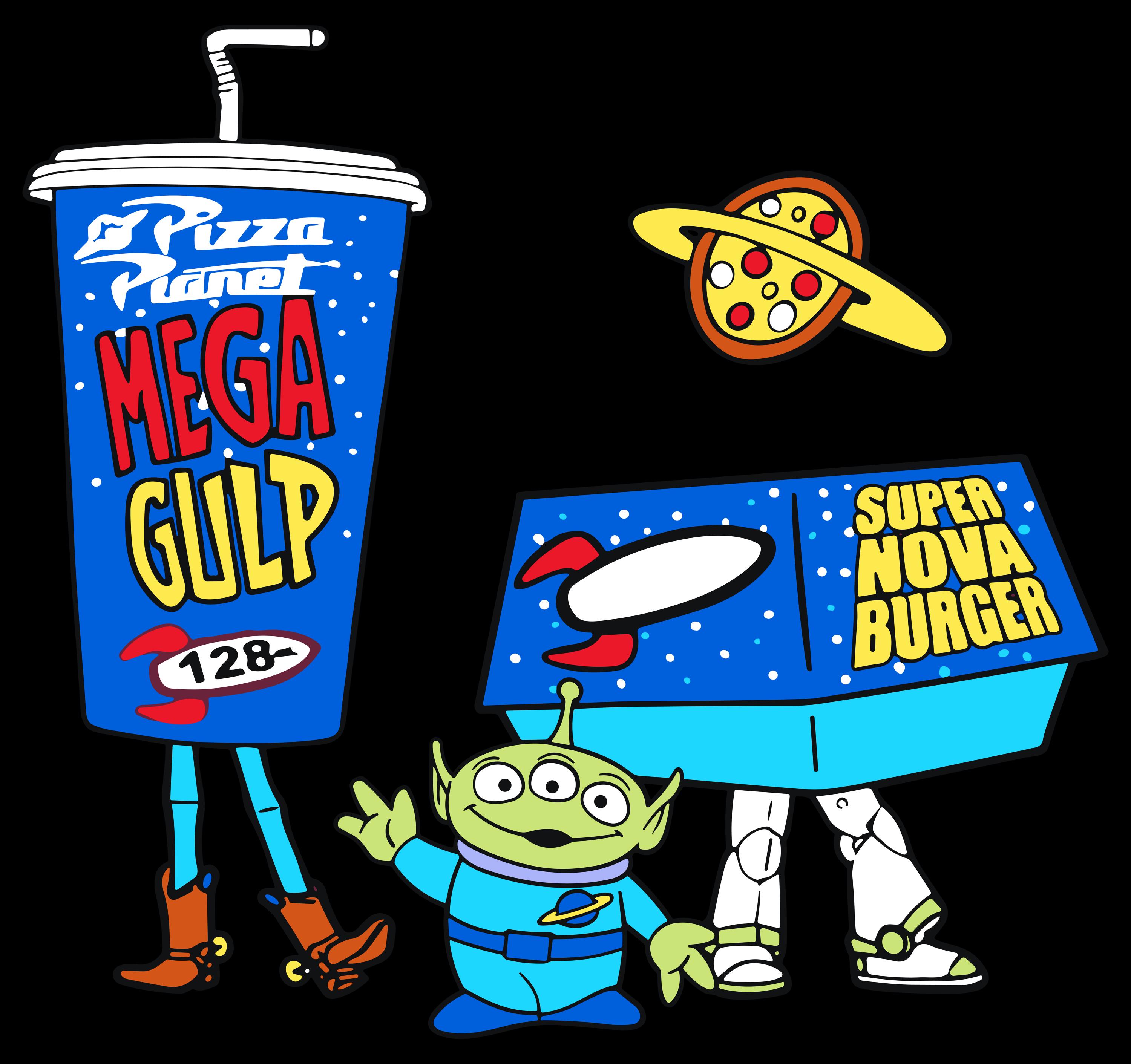 Pizza Planet-themed PNG – Mega Gulp & Super Nova Burger Fun Design - Etsy