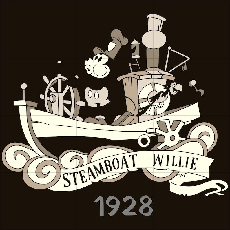 Steamboat Willie 1928 Vintage Design Transparent Background PNG - Etsy