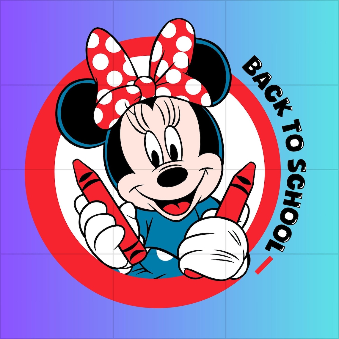 Back to School Minnie Design for Kids PNG - Etsy