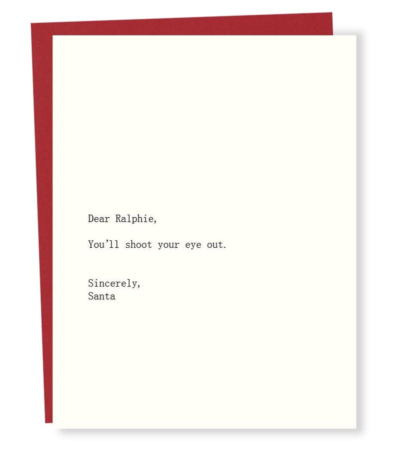 Ralphie/santa Card - Etsy