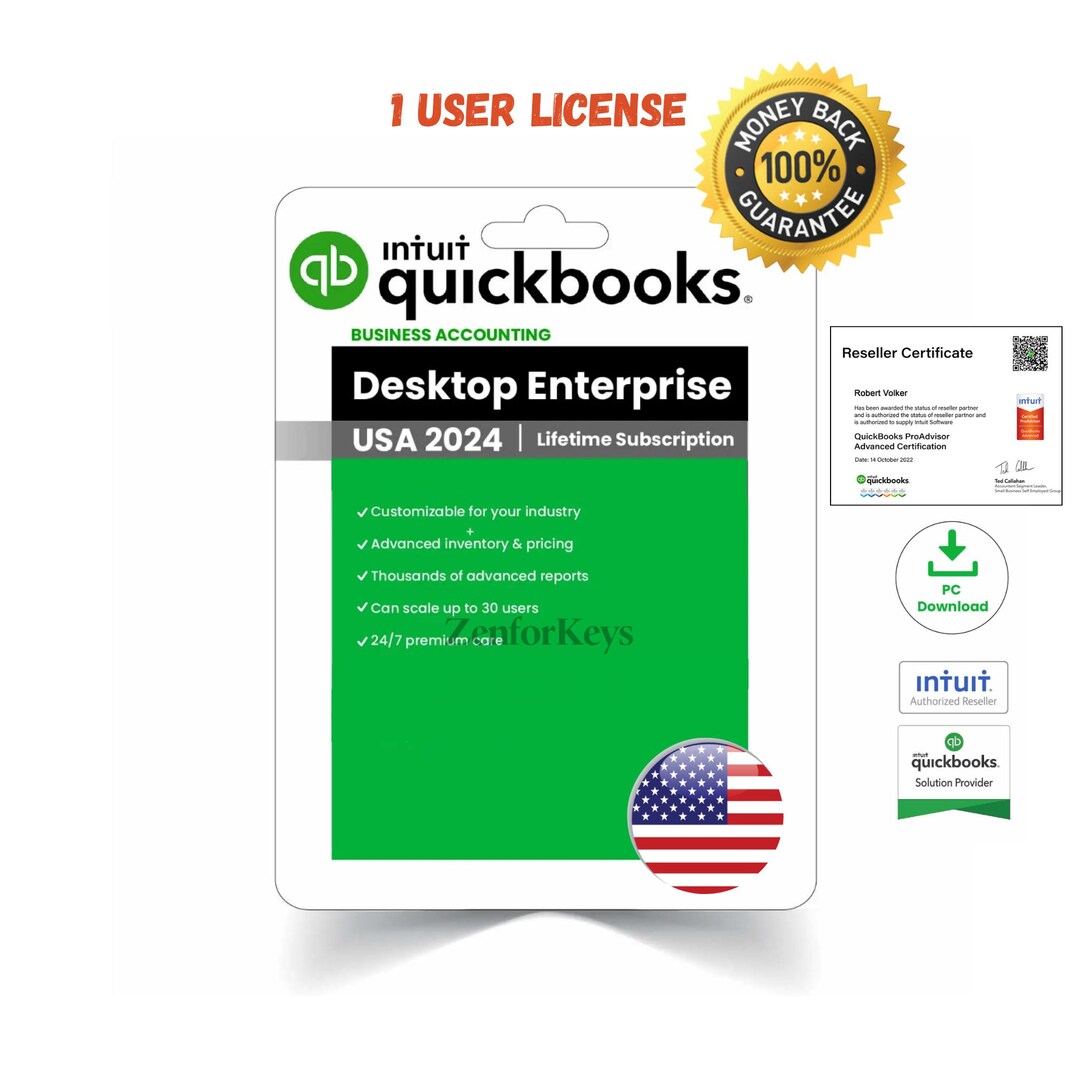 Quickbooks Desktop Enterprise 2024 Official License Key for Windows ...