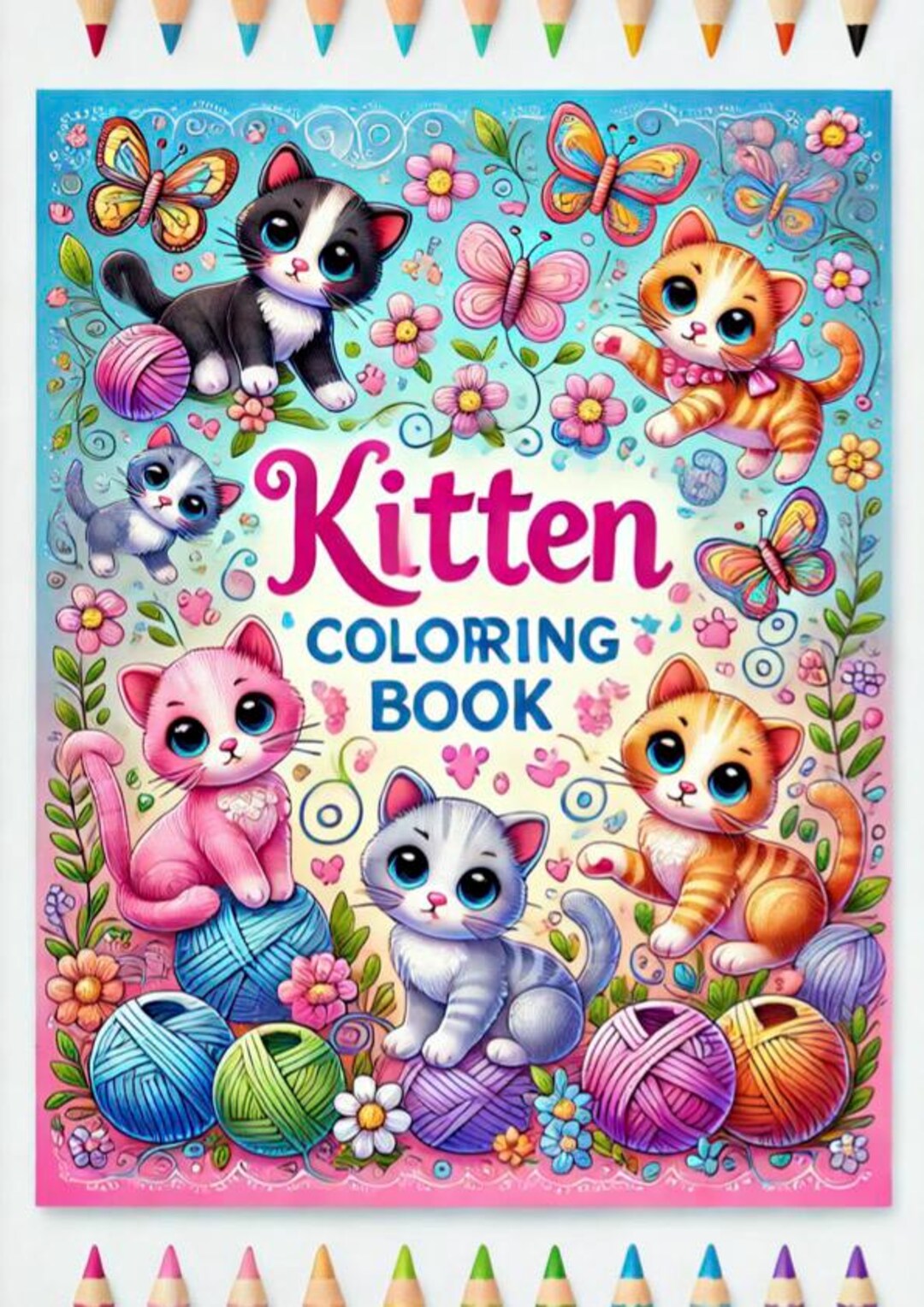 Kitten Coloring Book, Cat Coloring Book, PDF Format, Available in A4 ...