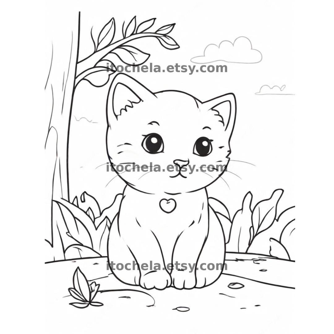 Kitten Coloring Book, Cat Coloring Book, PDF Format, Available in A4 ...