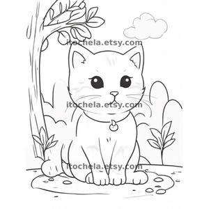Kitten Coloring Book, Cat Coloring Book, PDF Format, Available in A4 ...