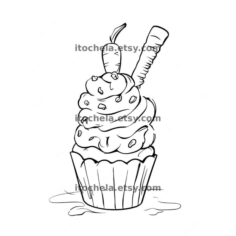 Sweet Treats: Cupcake Coloring Book, PDF Format, Available in A4 & 8.5 ...