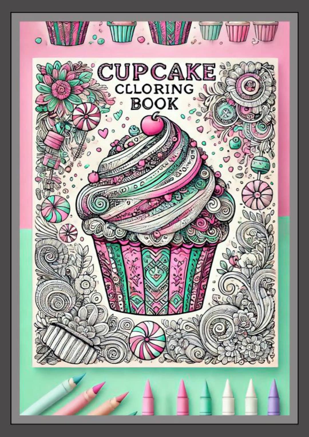 Sweet Treats: Cupcake Coloring Book, PDF Format, Available in A4 & 8.5 ...
