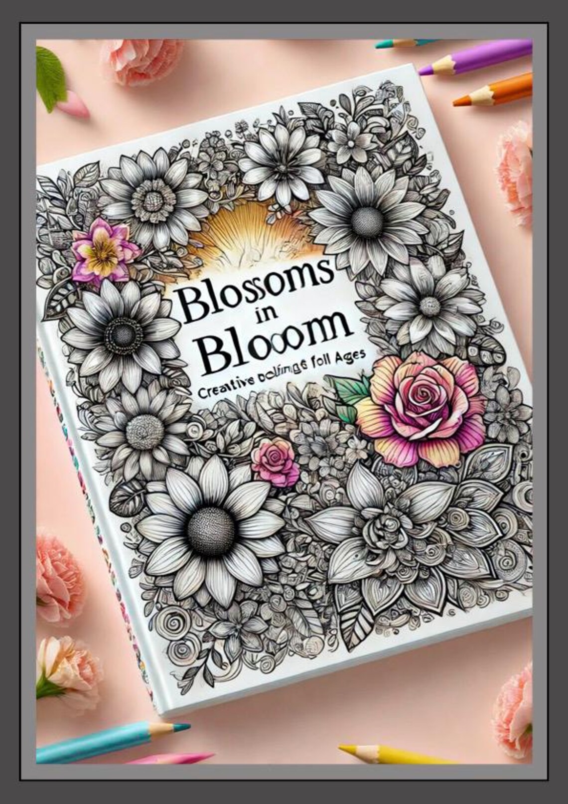 Floral Coloring Book: Bloom and Color Designs (PDF Format) - Etsy