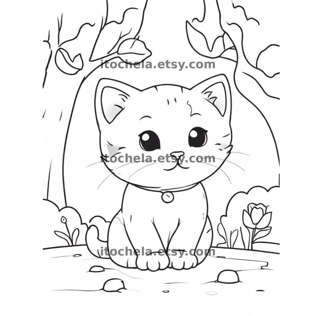 Kitten Coloring Book, Cat Coloring Book, PDF Format, Available in A4 ...
